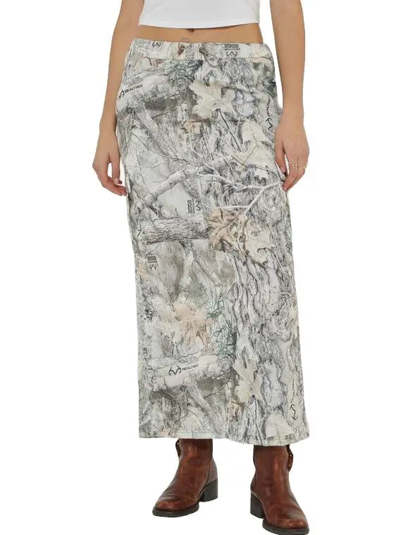 Guess X Realtree Camo Cargo Maxi Skirt - Go Realtree Washed Edge