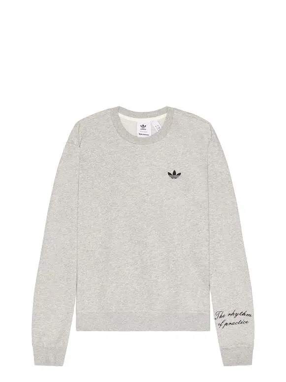 Adidas X Wales Bonner Long Sleeve Crew Sweatshirt - Heather Grey