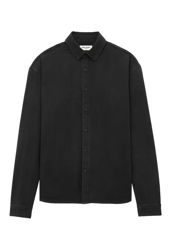 Saint Laurent Cassandre Denim Shirt - Grey