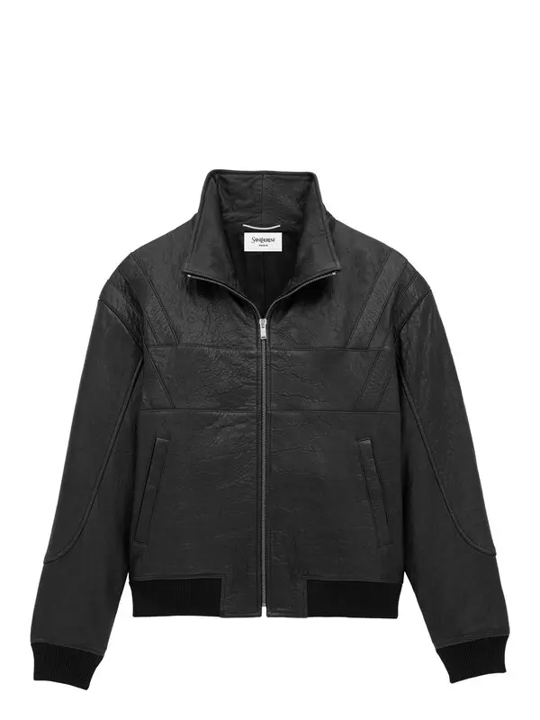 Saint Laurent Lambskin Bomber Jacket - Black