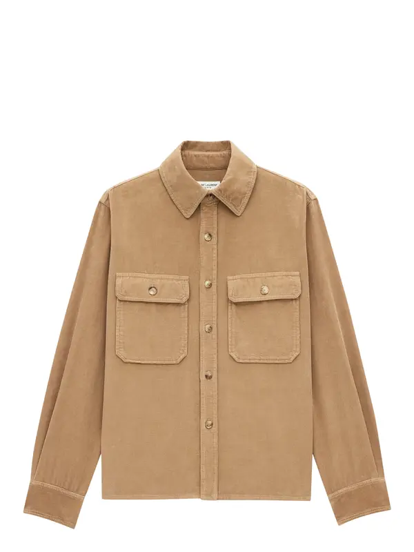 Saint Laurent Corduroy Overshirt - Brown