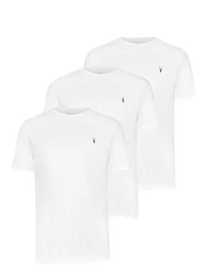 ALLSAINTS Brace Logo-embroidered Pack Of Three Cotton-jersey T-shirts - White