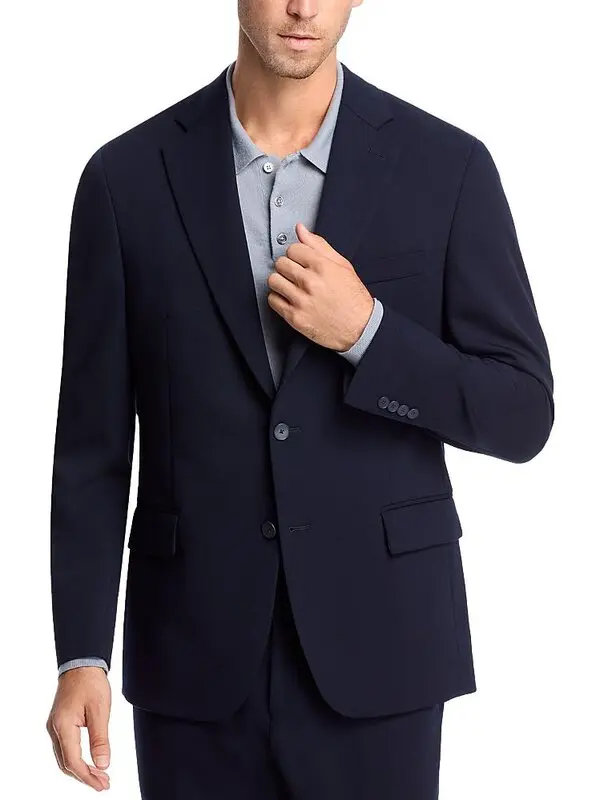 Vince Stretch Wool Unstructured Slim Fit Suit Jacket - Navy