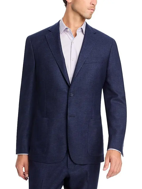 Vince Melange Solid Unstructured Slim Fit Suit Jacket - Dark Blue