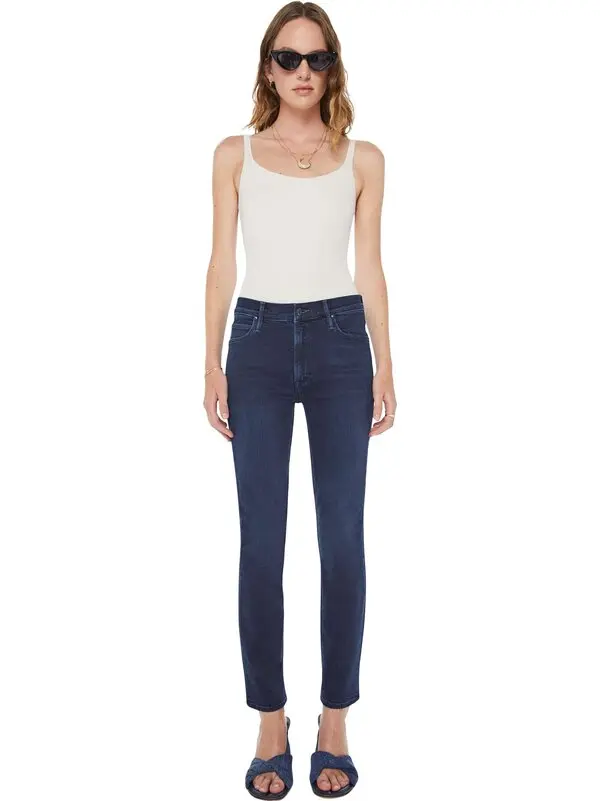 MOTHER The Mid Rise Dazzler Ankle Straight Leg Jeans - Blue