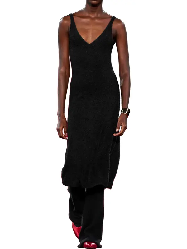 Gabriela Hearst Downs Silk And Cashmere-blend Midi Dress - Black