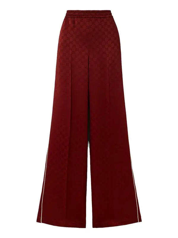 Gucci Satin-jacquard Pants - Burgundy