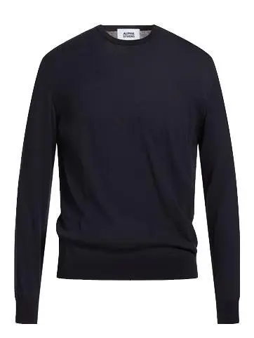 Alpha Studio Light Cotton Crewneck Sweater - Navy