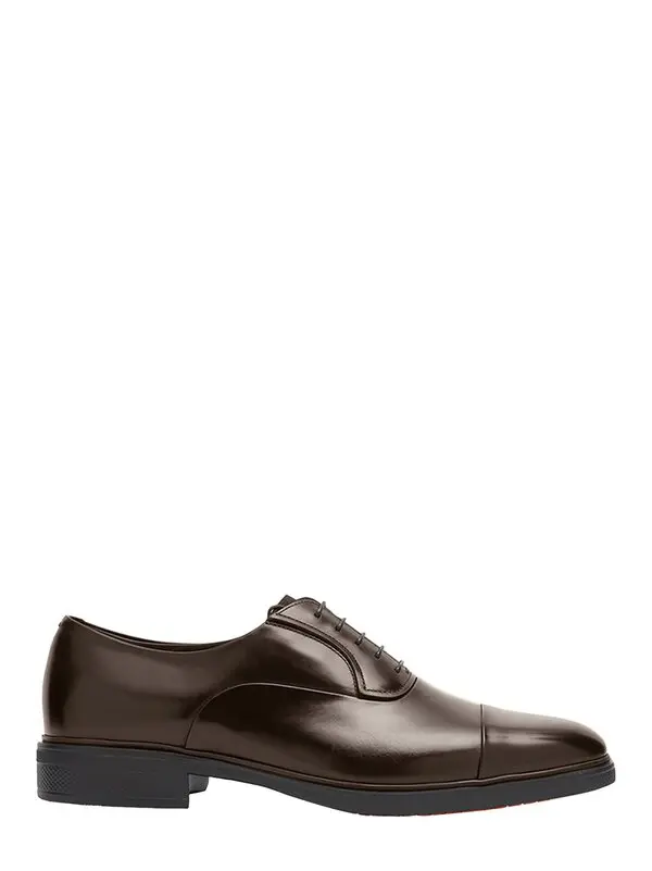 Santoni Leather Cap-toe Oxfords - Brown