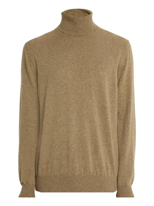 Loro Piana Dolcevita Classic Baby Cashmere Turtleneck - H10u Wood Grain Mela