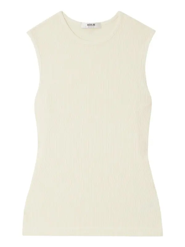 AGOLDE Binx Ribbed Tank - Ecru