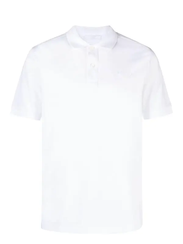 Prada Triangle-logo Cotton Polo Shirt - White
