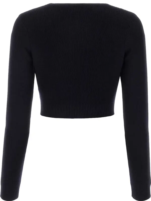 JIL SANDER Cropped Wool Sweater - Blue