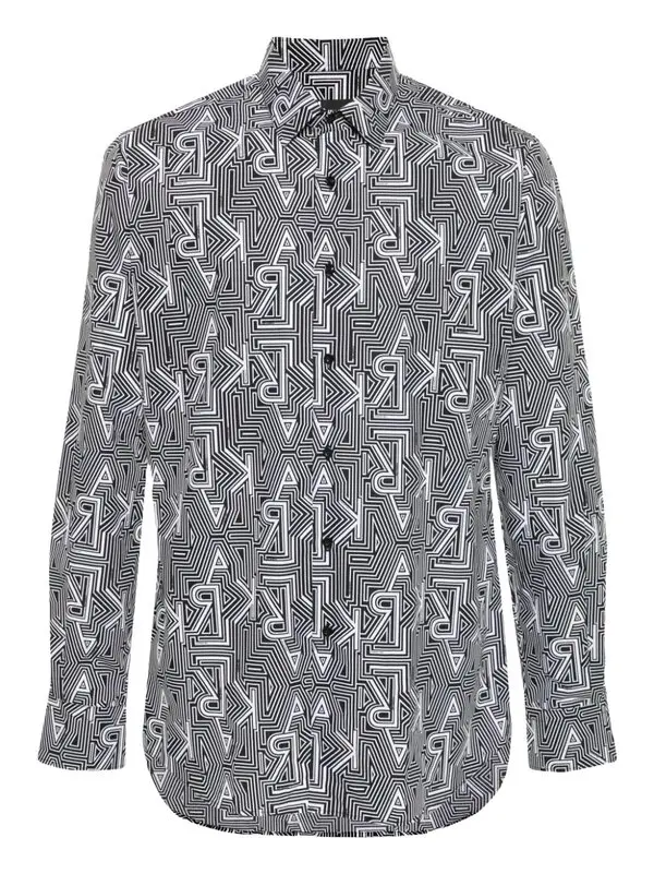Karl Lagerfeld Logo-print Cotton Shirt - Black