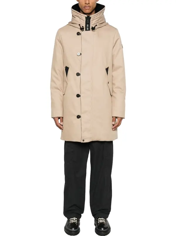 Peuterey Logo-patch Parka Coat - Neutrals