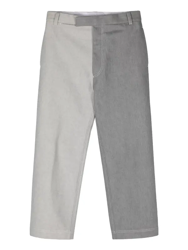 Thom Browne Two-tone Straight-leg Jeans - Grey