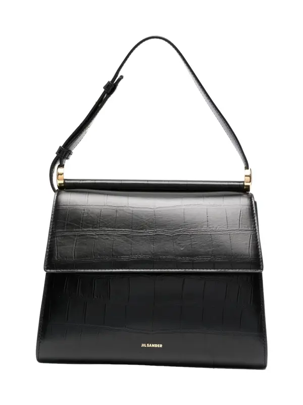 JIL SANDER Logo-print Shoulder Bag - Black