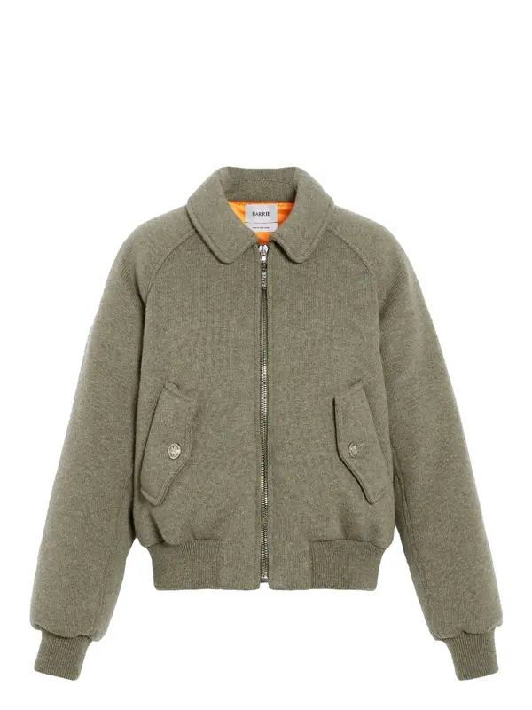 BARRIE Knitted Bomber Jacket - Green