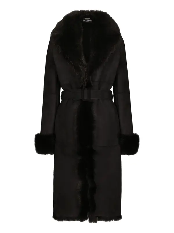 Dolce & Gabbana Belted Coat - N0000 Black