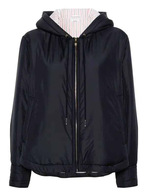 Thom Browne Hooded Down Shirt Jacket - Blue