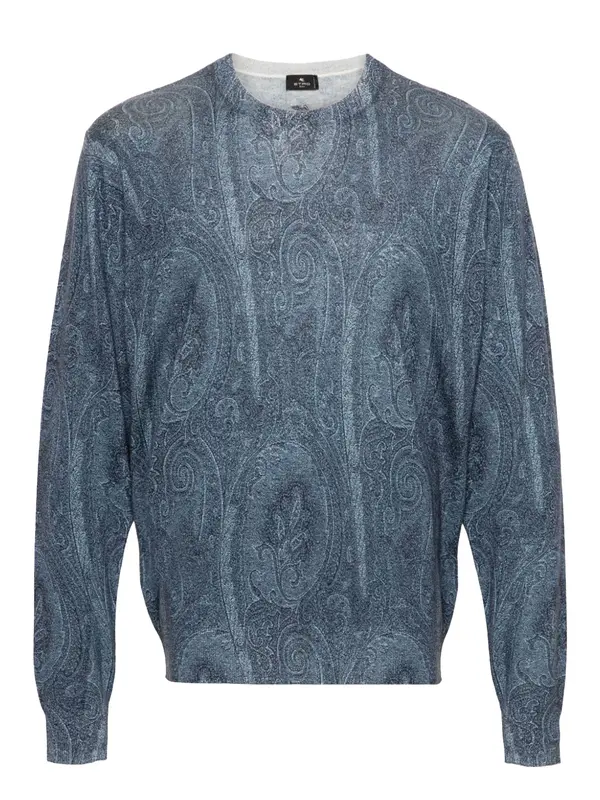 Etro Paisley Print Sweater - Blue