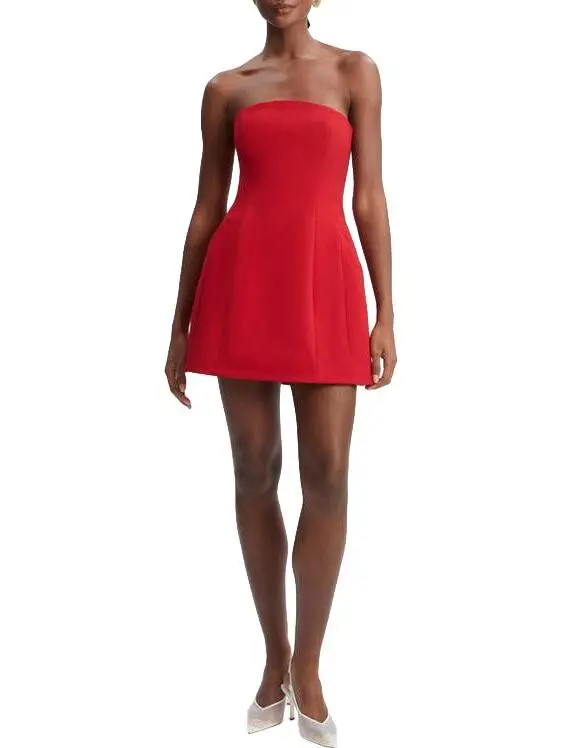 Bardot Karoline Balloon Mini Dress - Deep Red