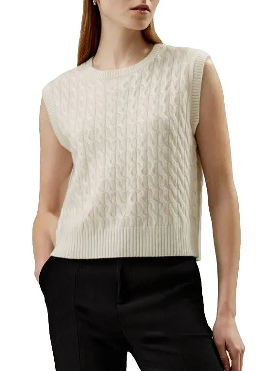 Lilysilk Cashmere Knit Vest - White