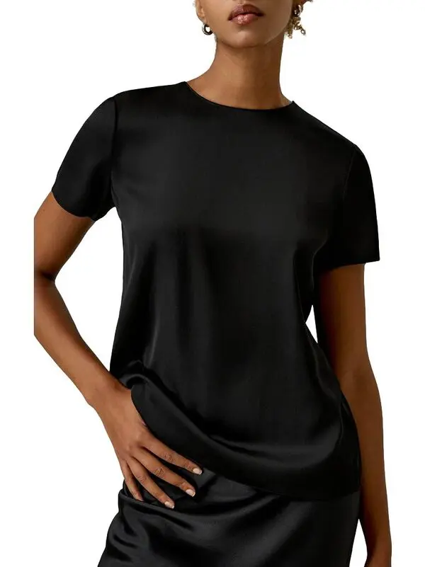Lilysilk Basic Silk T-shirt - Black