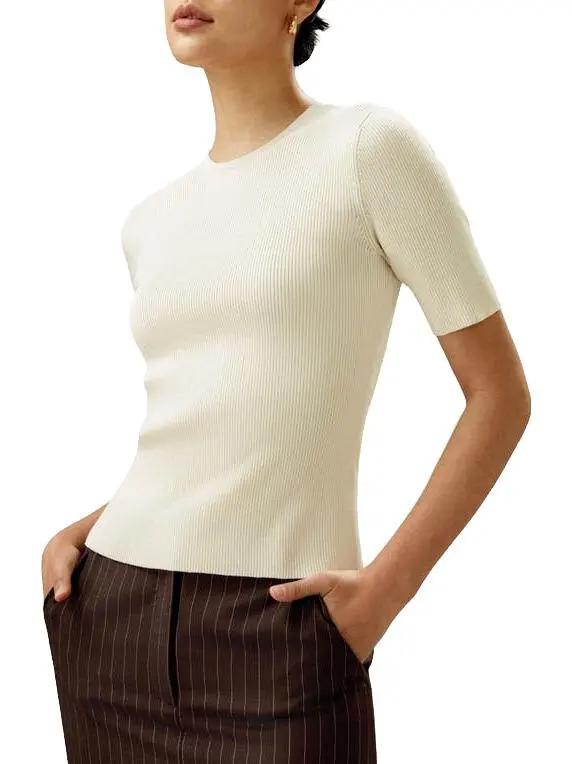 Lilysilk Essential Silk Knit Top - White