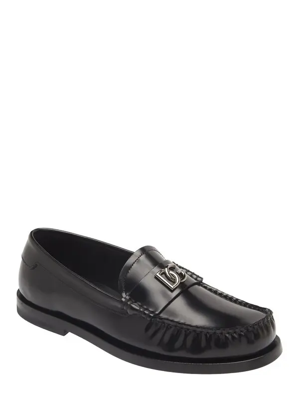 Dolce & Gabbana Logo Moc Toe Loafer - Nero
