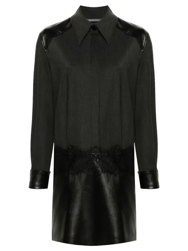 Alberta Ferretti Panelled Shirt-dress - Grey