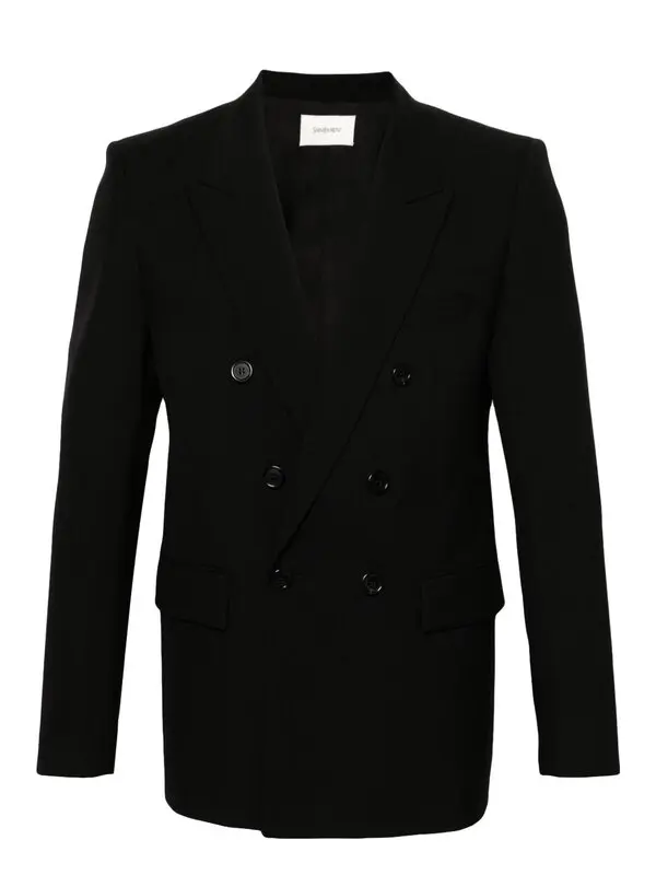 Saint Laurent Wool Gabardine Blazer - Black
