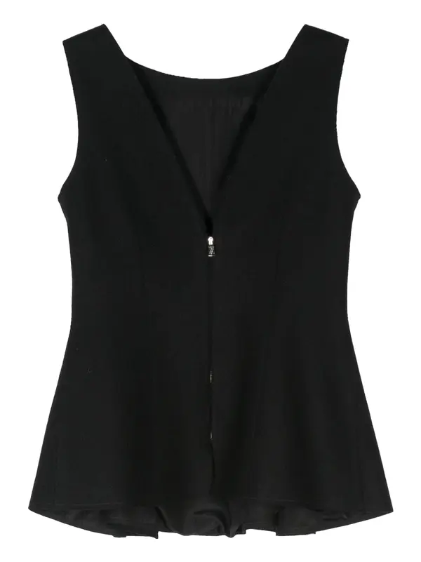 LANVIN Virgin Wool Peplum Top - Black