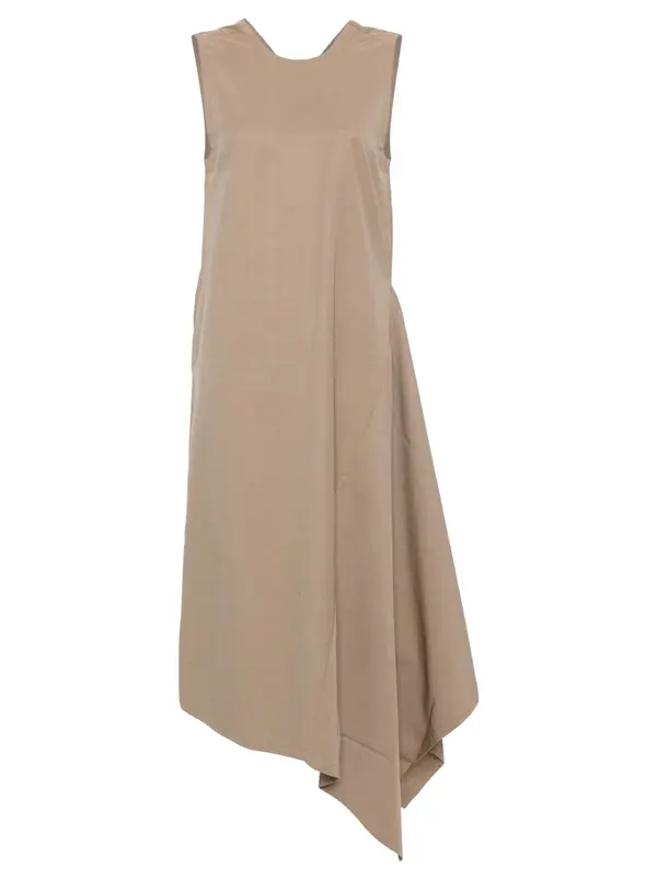 UMA WANG V-back Draped Dress - Brown