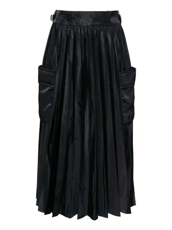 Sacai Pleated Midi Skirt - Black