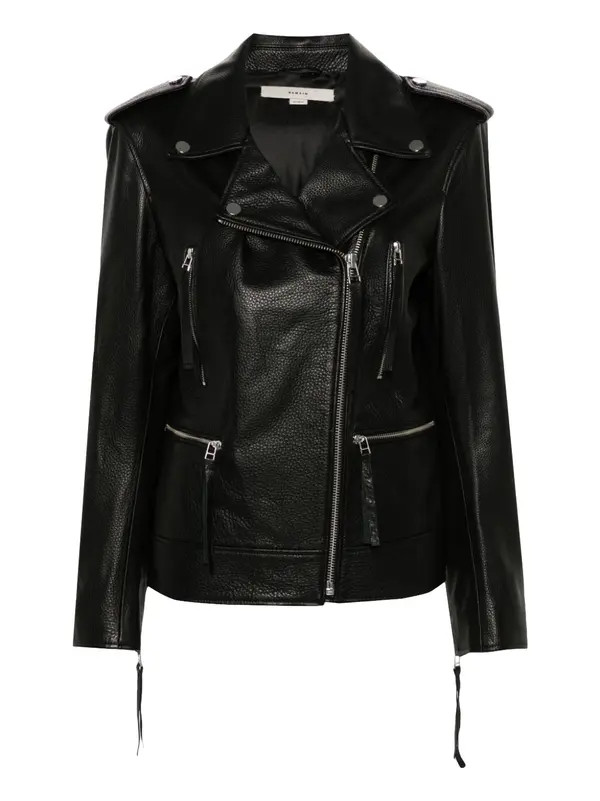 Remain Birger Christensen Leather Biker Jacket - Black