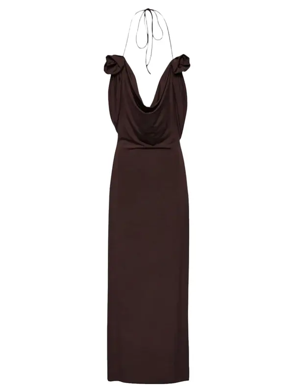 Magda Butrym Cowl-neck Ankle-length Dress - Brown