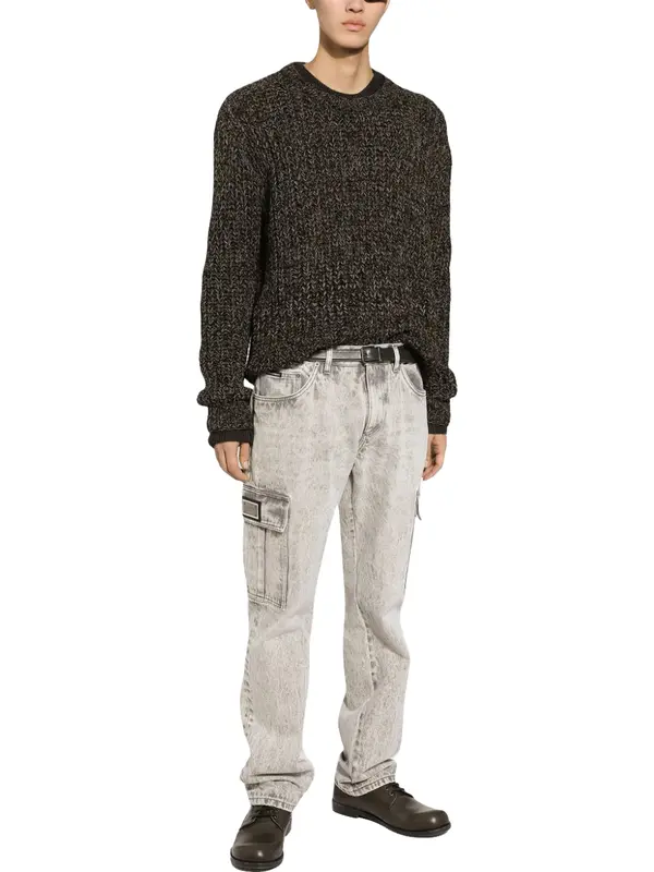 Dolce & Gabbana Logo-plaque Cargo Jeans - Grey