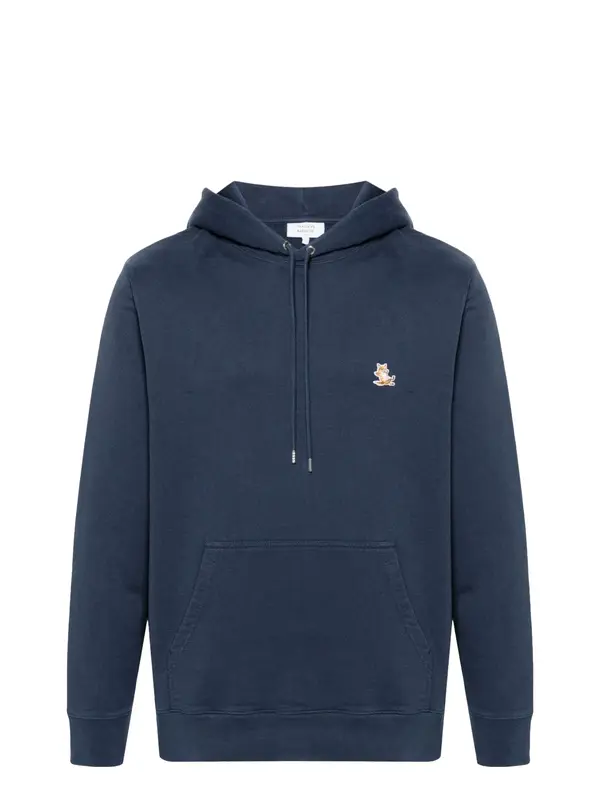 Maison Kitsuné Fox Head Cotton Hoodie - Blue