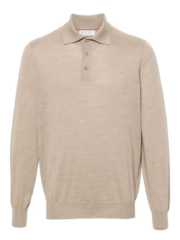 Brunello Cucinelli Fine-knit Polo Shirt - Neutrals