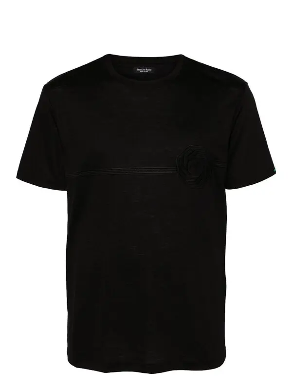 Stefano Ricci Logo-embroidered T-shirt - Black