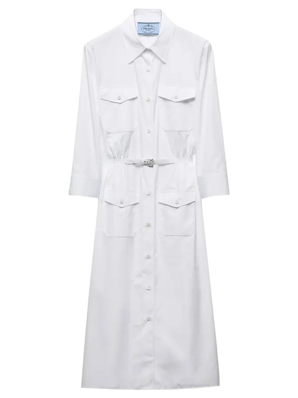Prada Poplin Shirt Dress - White