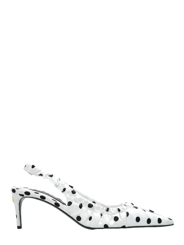 Dolce & Gabbana Polka Dot Slingback Pumps - White