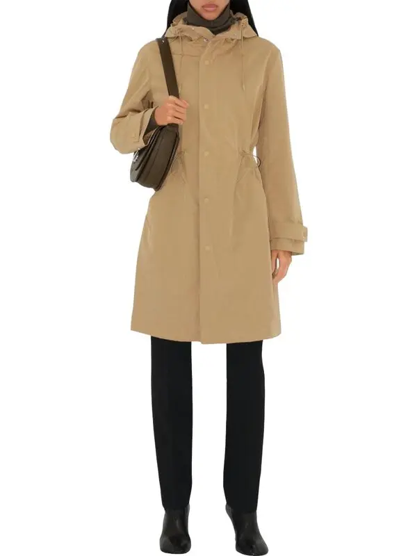 Burberry Hooded Knee-length Parka - Neutrals