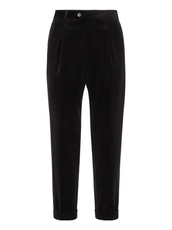 Brunello Cucinelli Corduroy Tapered Trousers - Black
