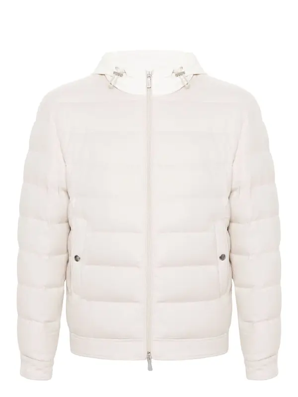 Eleventy Hooded Down Jacket - Neutrals