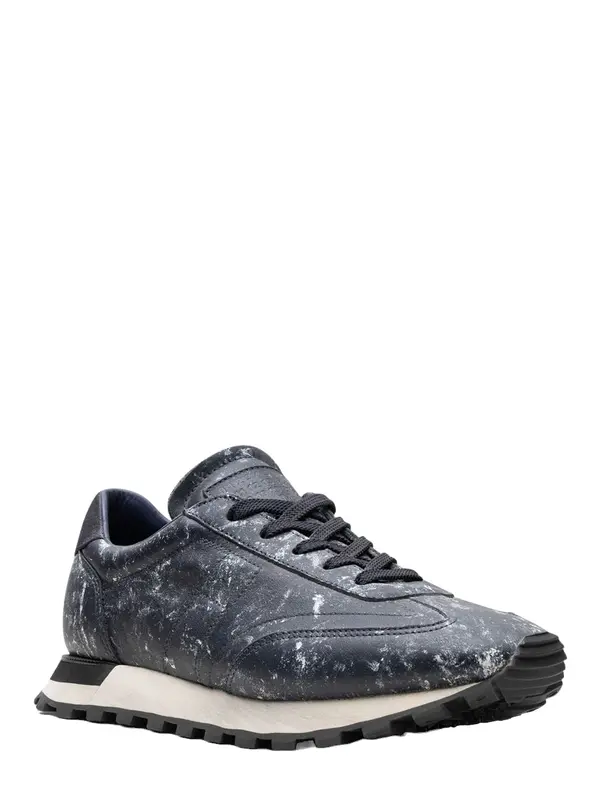 MAISON MARGIELA Replica Hand-painted Leather Sneakers - Blue