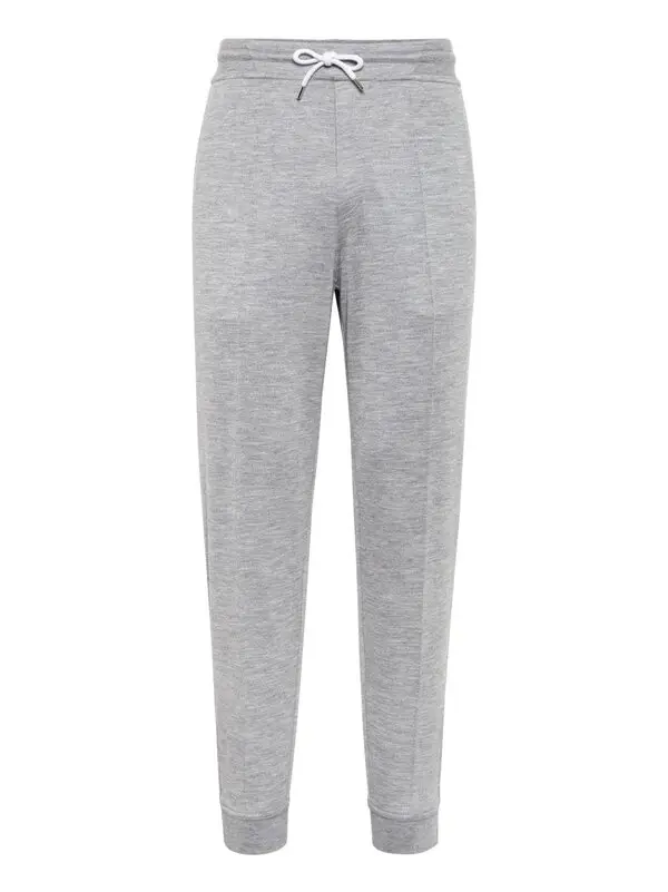 Brunello Cucinelli Pressed-crease Drawstring Trousers - Grey