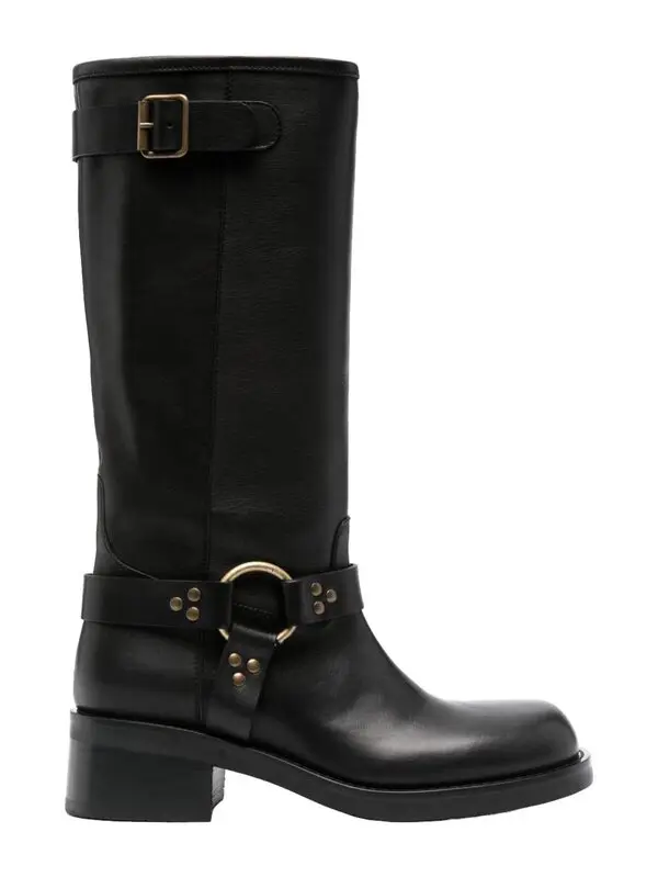 P.a.r.o.s.h 50mm Leather Knee-high Boots - Black
