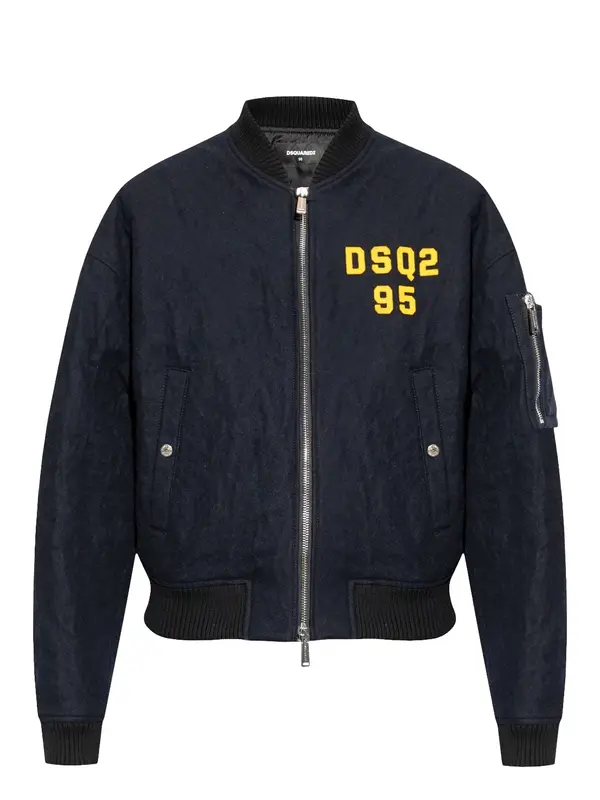 Dsquared2 Logo-embroidered Bomber Jacket - Blue